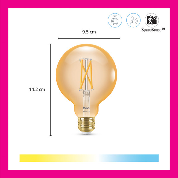 WiZ Smart lamp E27 | Globe G95 | Goud | 2000-5000K | WiFi (Tuya) | 7W WiZ Connected 123led.nl